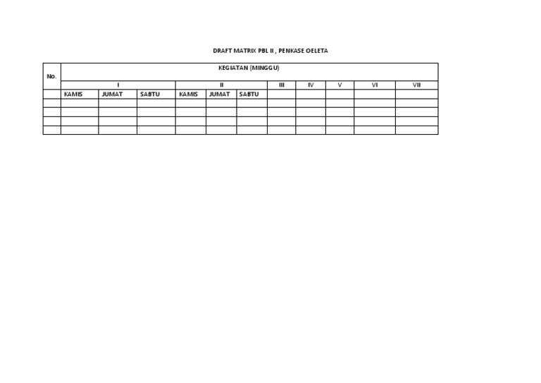 Draft Matrix PBL II | PDF
