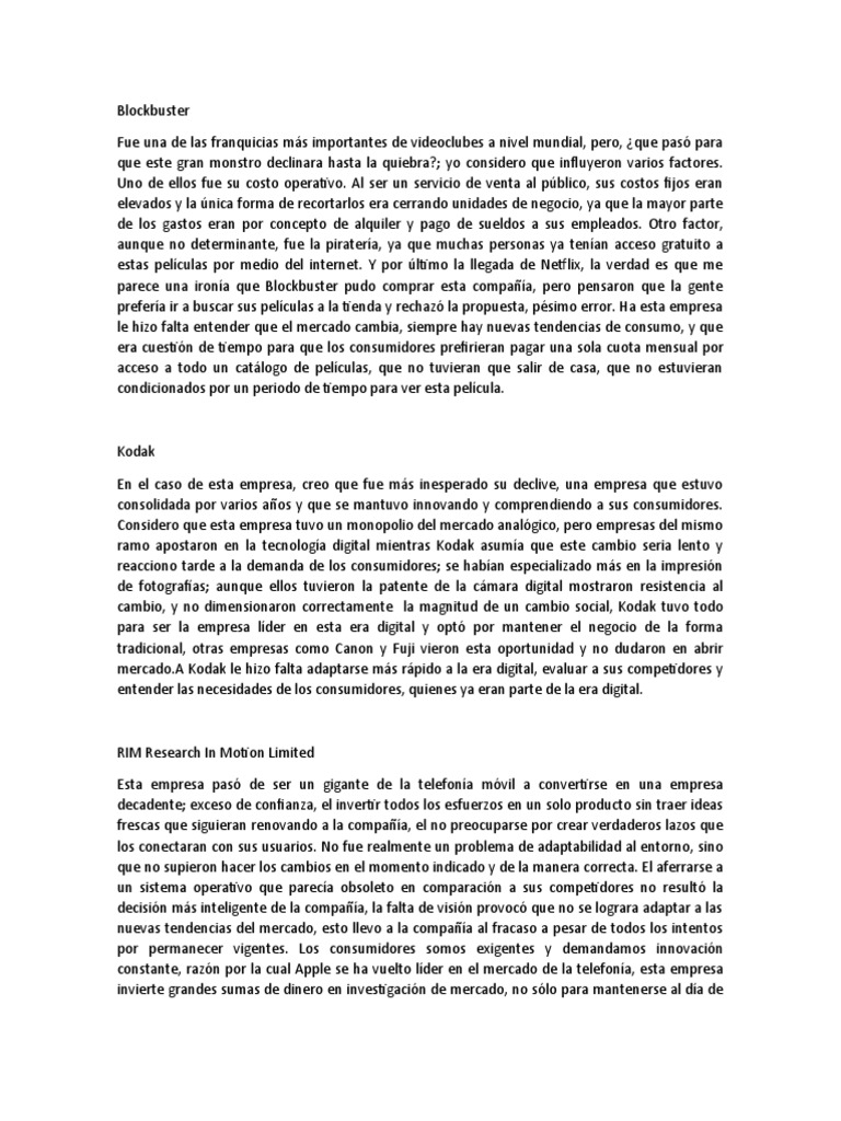 Blockbuster | PDF | Business | Mercado (economía)