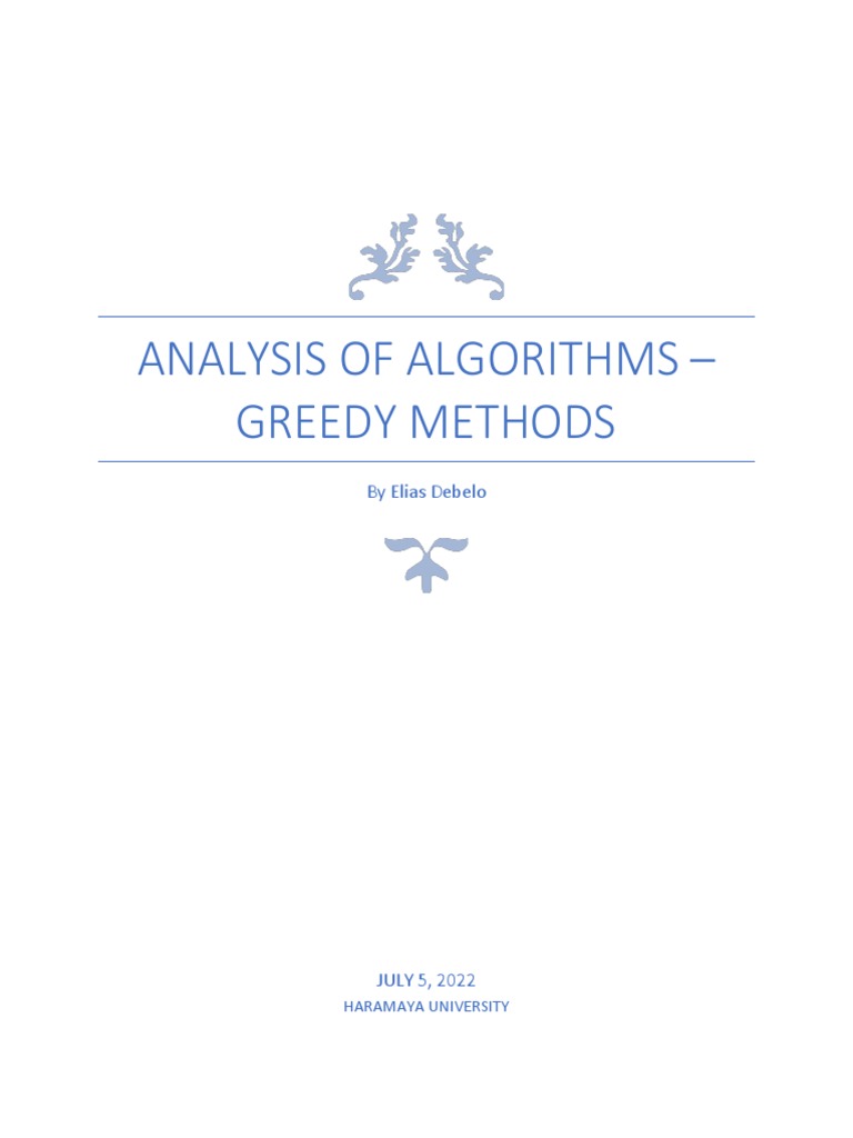 Chapter 3 Greedy Algorithm | Download Free PDF | Vertex (Graph Theory) | Mathematical Optimization