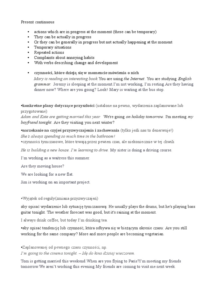 Present Continuous Pdf