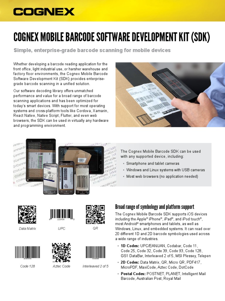 Mobile Sdk Datasheet Pdf Barcode Ios
