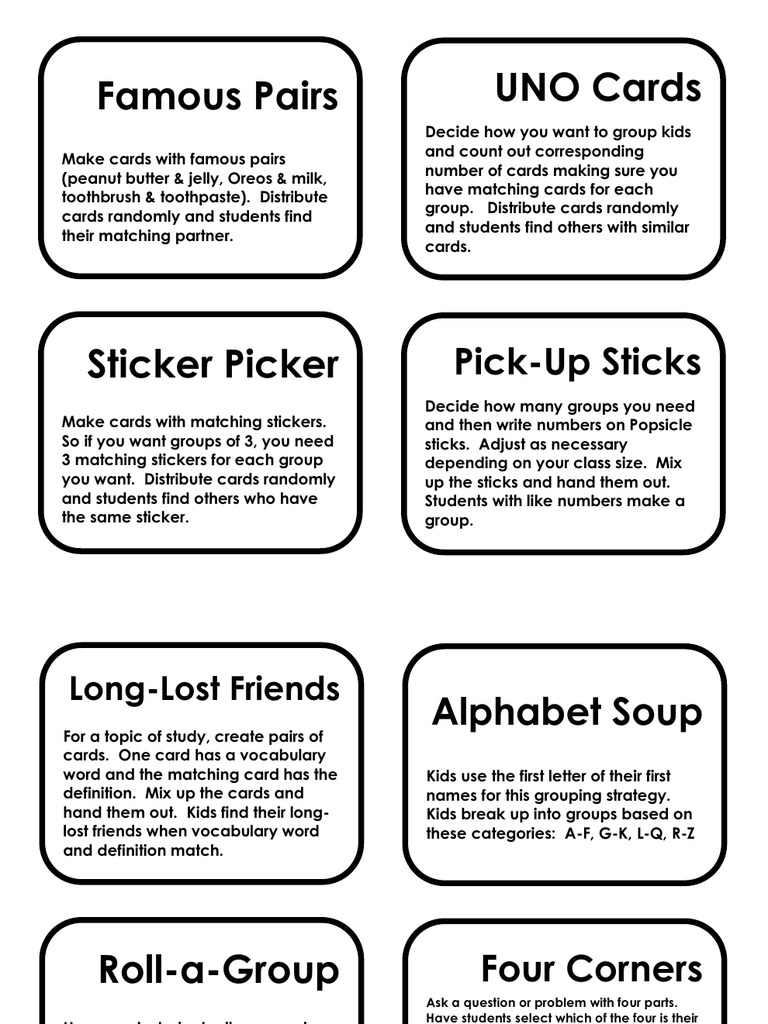 Grouping Cards | PDF