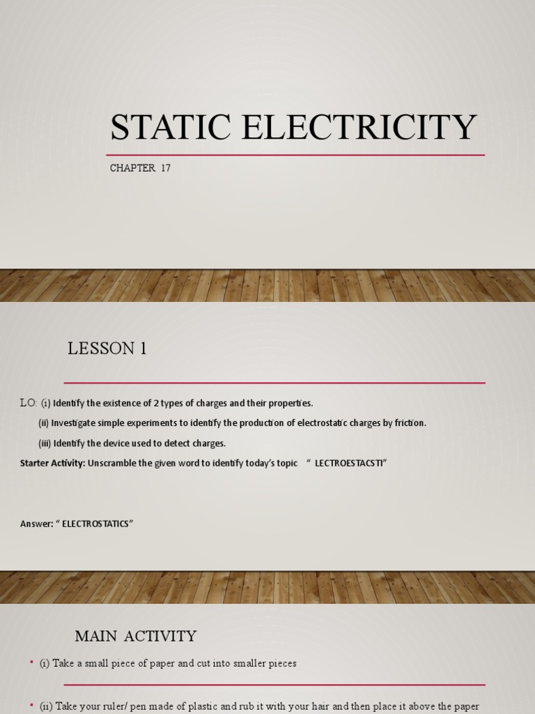 Chapter-17 Static Electricity | PDF | Electric Charge | Electrostatics