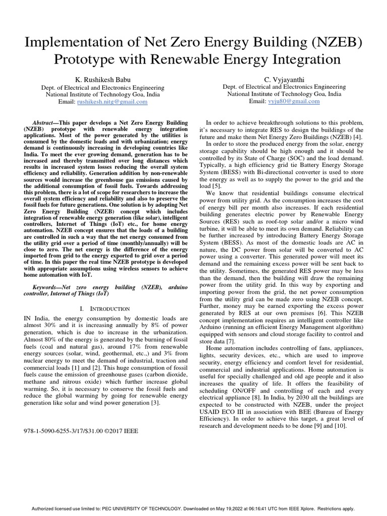 Implementation of Net Zero Energy Building NZEB Prototype With ...
