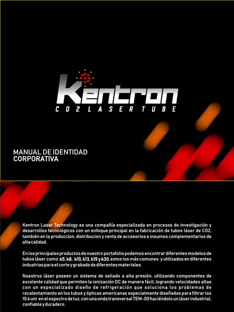 Manual de Identidad Corporativa Kentron Laser | PDF | Marca | Láser