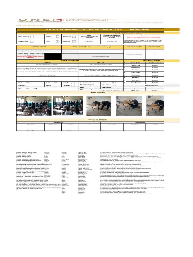 Larysmar Perez Ficha de Registro | PDF | Venezuela