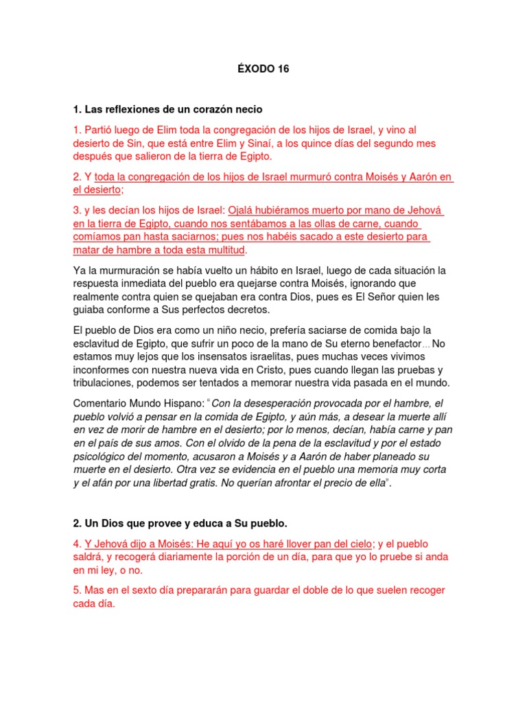 éxodo 16 03jul2020 Pdf Moisés Libro Del éxodo