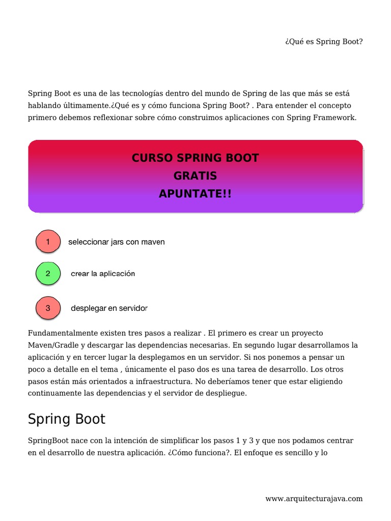 ¿Qué Es Spring Boot | PDF | Java (lenguaje de programación) | Spring ...