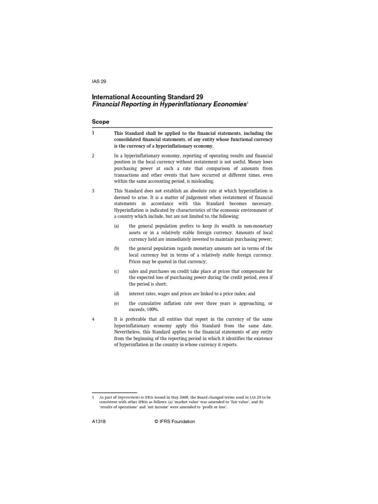 Ias-29-Financial-Reporting-In-Hyperinflationary-Economies P1 | PDF ...