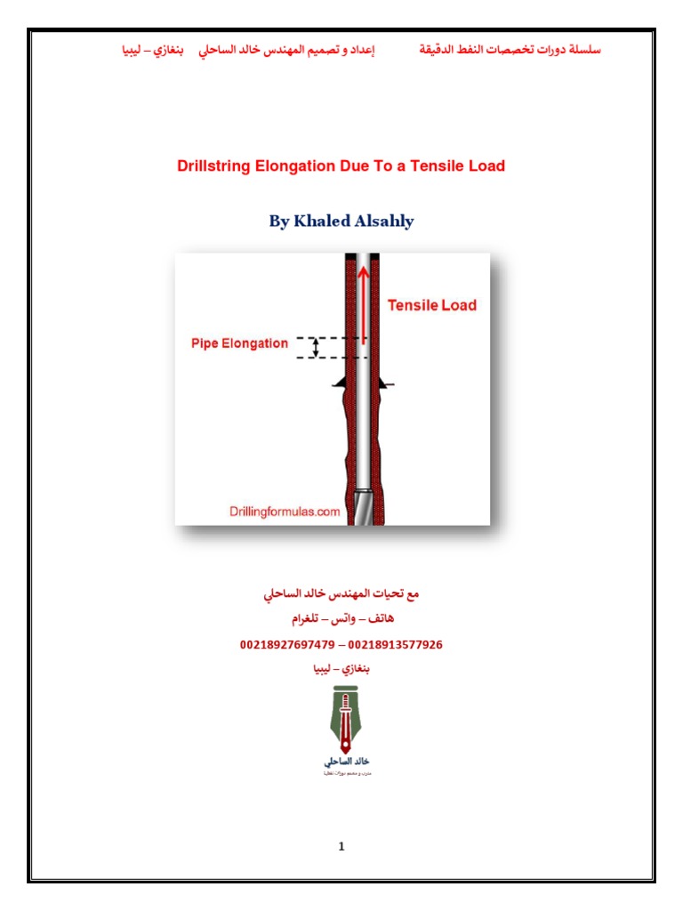 Drillstring Elongation Due To A Tensile Load 7 | PDF | Tension (Physics ...