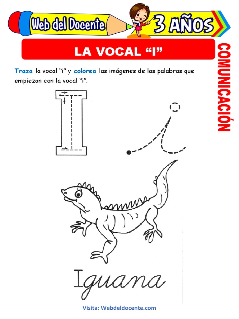 La Vocal I para Niños de 3 Años | PDF