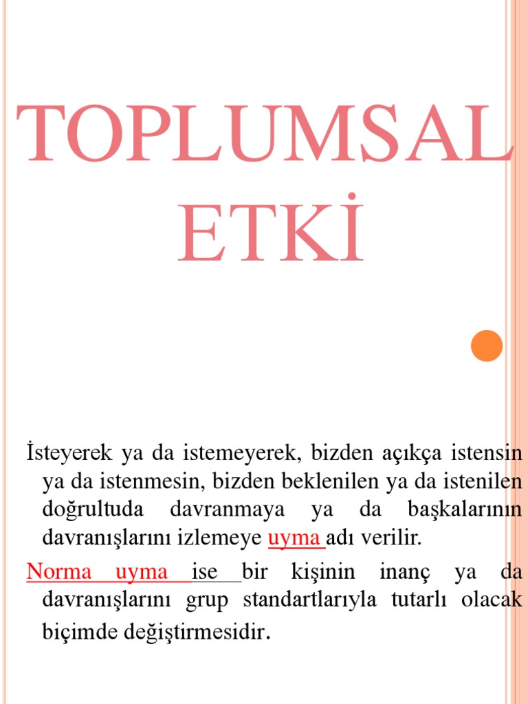 Sosyal Psikoloji - I - Bölüm 7 SOSYAL ETKİ - 10 | PDF