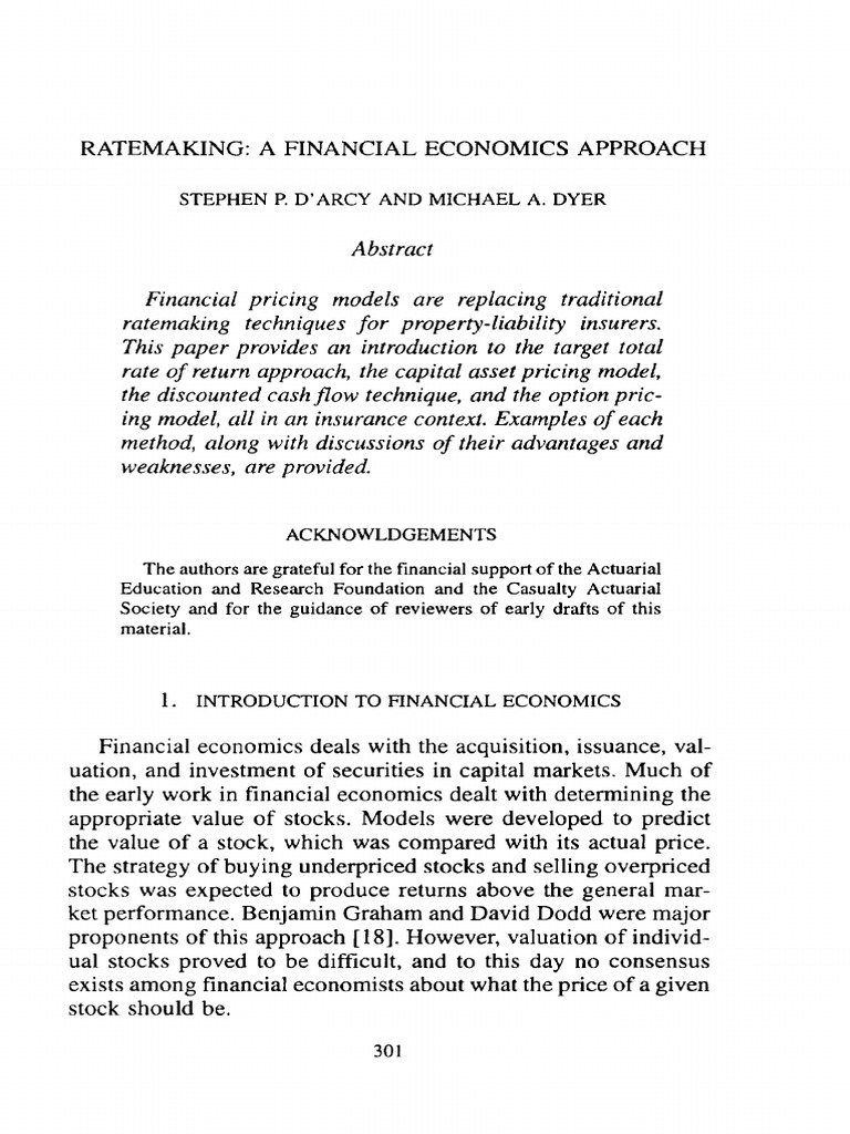 Darcy Dyer Ratemaking | Descargar gratis PDF | Capital Asset Pricing ...