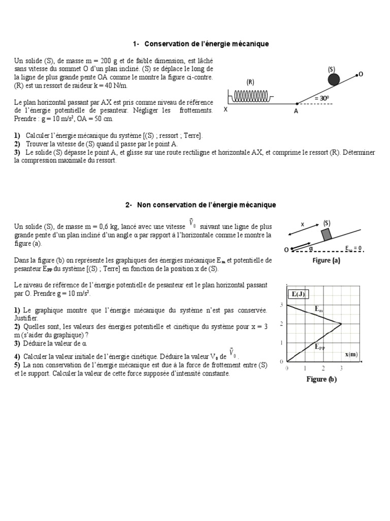 Non-conservation de l'énergie mécanique | PDF | Vitesse | Masse