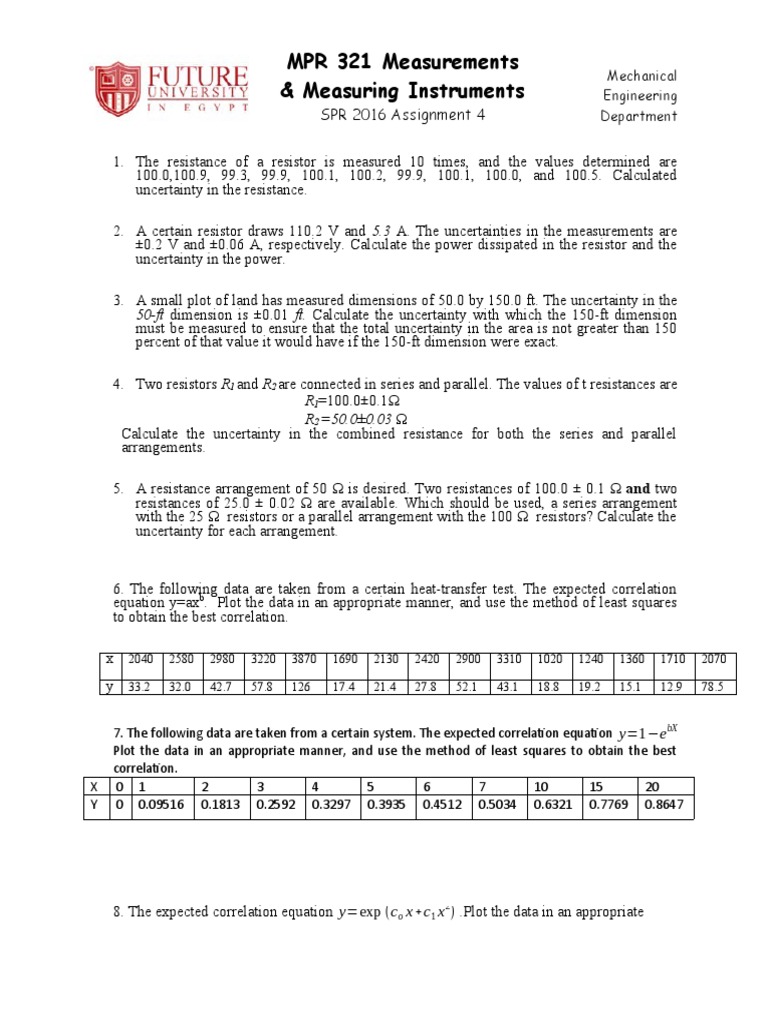 Sheet 4 | PDF | Resistor | Uncertainty