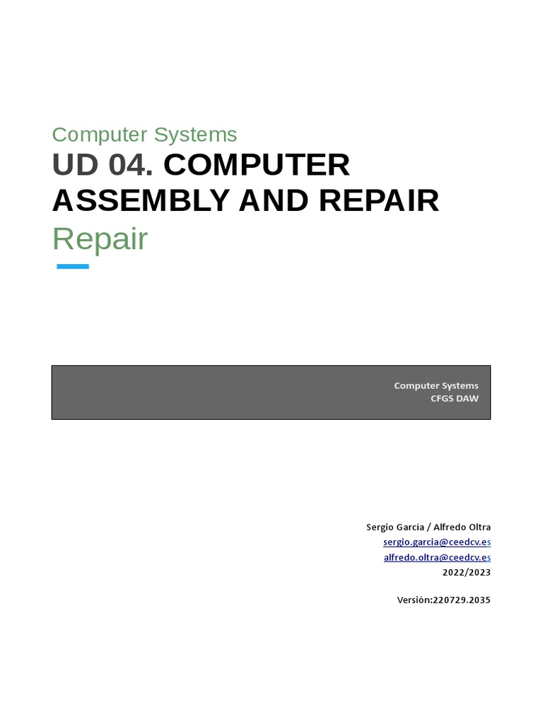 Unit 4. Computer Assembly and Repair. Repair (II) | PDF | Bios | Booting