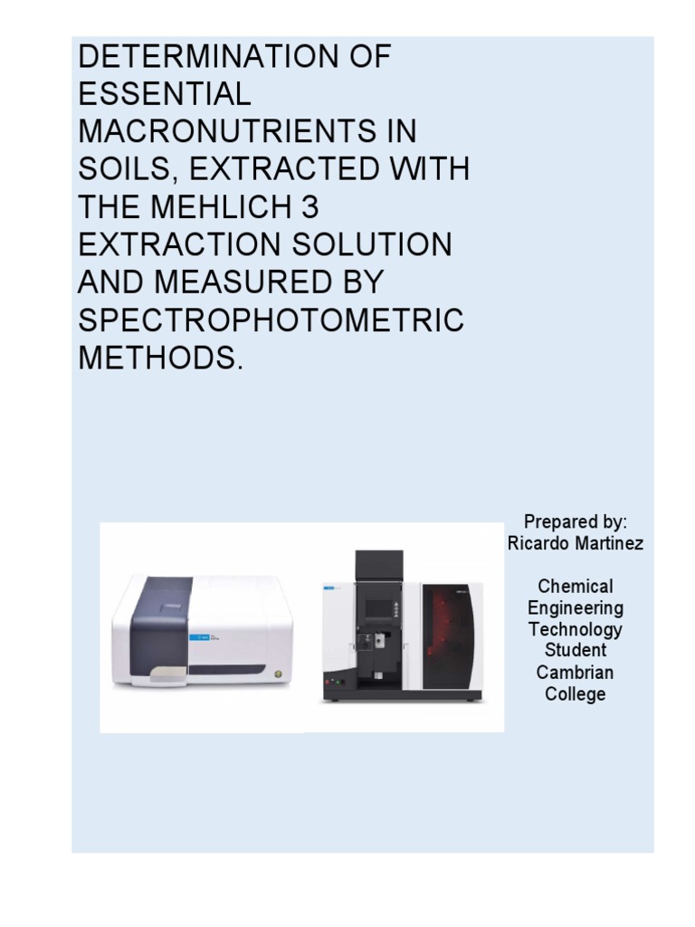 Tech Report | PDF | Atomic Absorption Spectroscopy | Nutrients