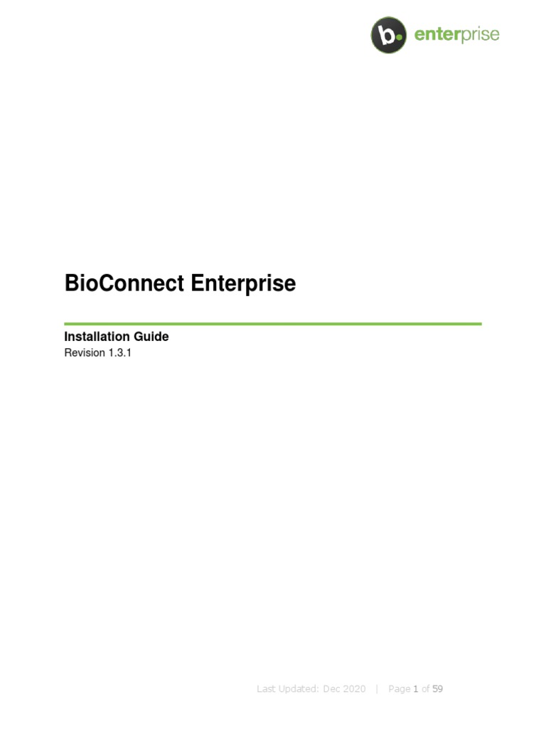 Bioconnect Enterprise v5.0 Installation Guide | PDF | Databases | Installation (Computer Programs)