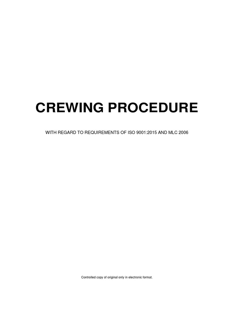 SeaGrid Crew Management Crewing Procedure | PDF | Employment | Sailor