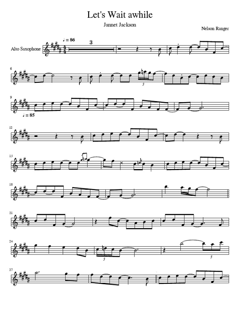 Lets - Wait - Awhile - Alto Sax | PDF | Saxophone | Woodwind Instruments