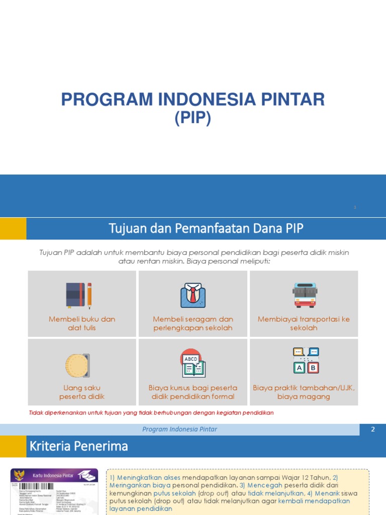 Program Indonesia Pintar (PIP) 2023 | PDF