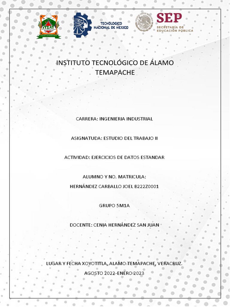 Ejercicios Datos Estandar | PDF