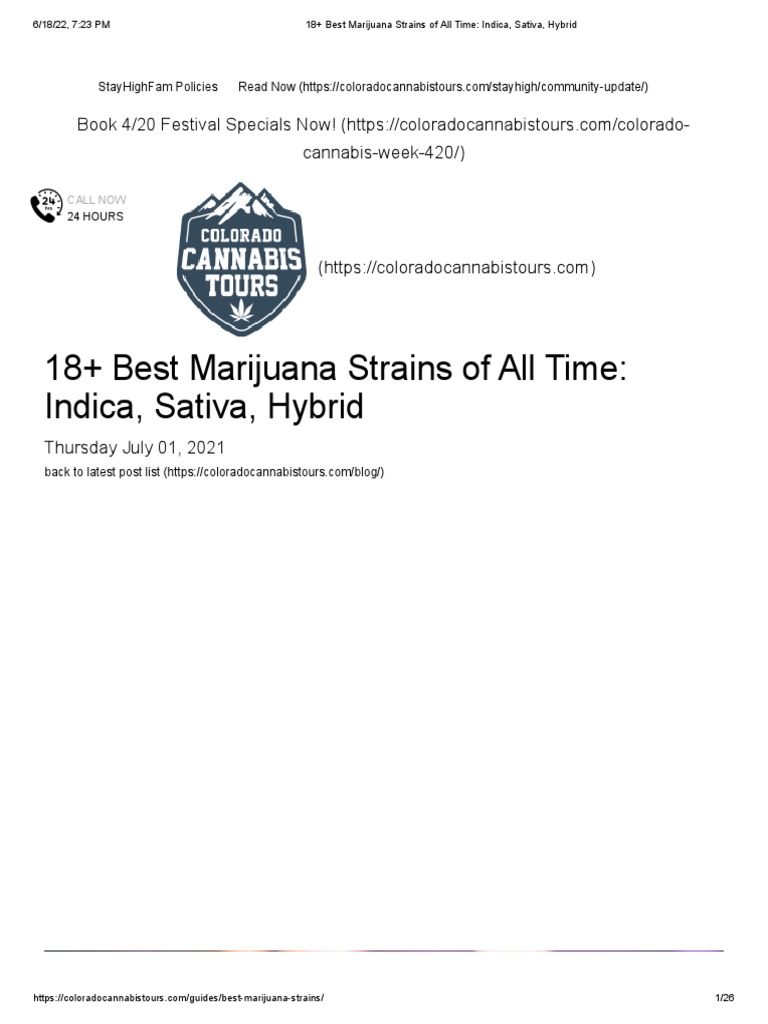 18+ Best Marijuana Strains of All Time - Indica, Sativa, Hybrid | PDF ...