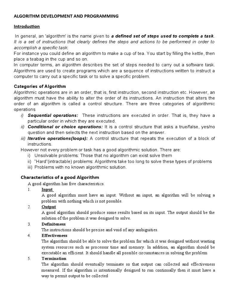 Ict Algorithm Development And Programming2 Pdf Subroutine Computer Programming 8574