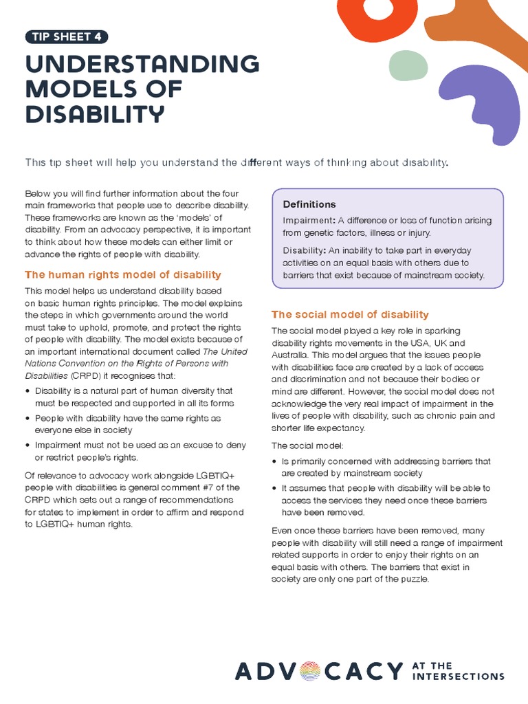 Four Disability Models Explained | PDF