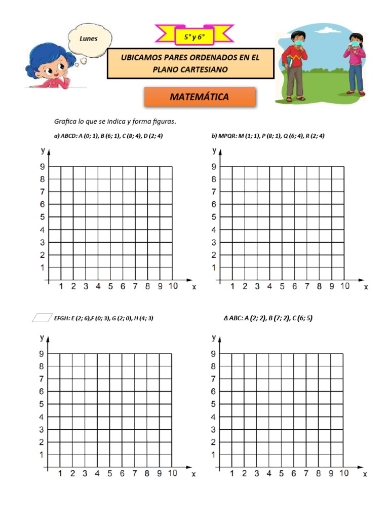 Matemática: Ubicamos Pares Ordenados en El Plano Cartesiano | PDF