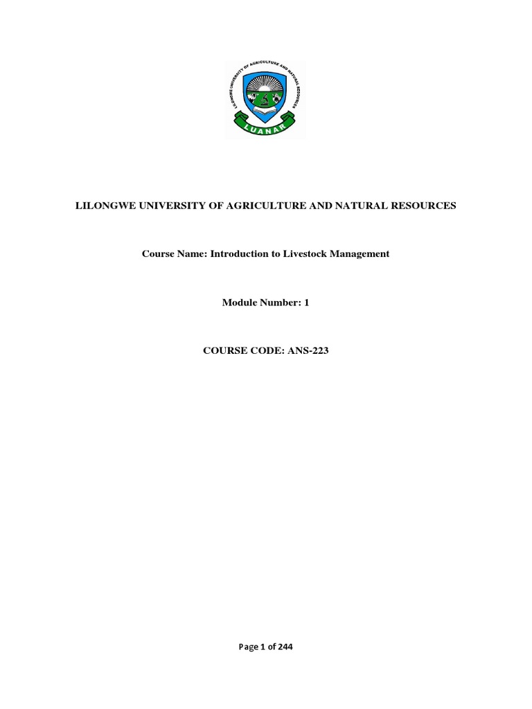 ANS-223 Introduction To Livestock Management | Download Free PDF | Livestock | Ruminant