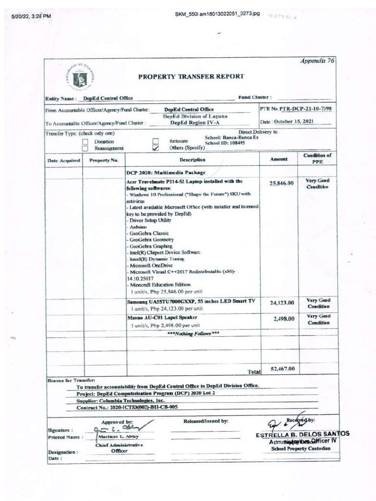 Property Transfer Report | PDF