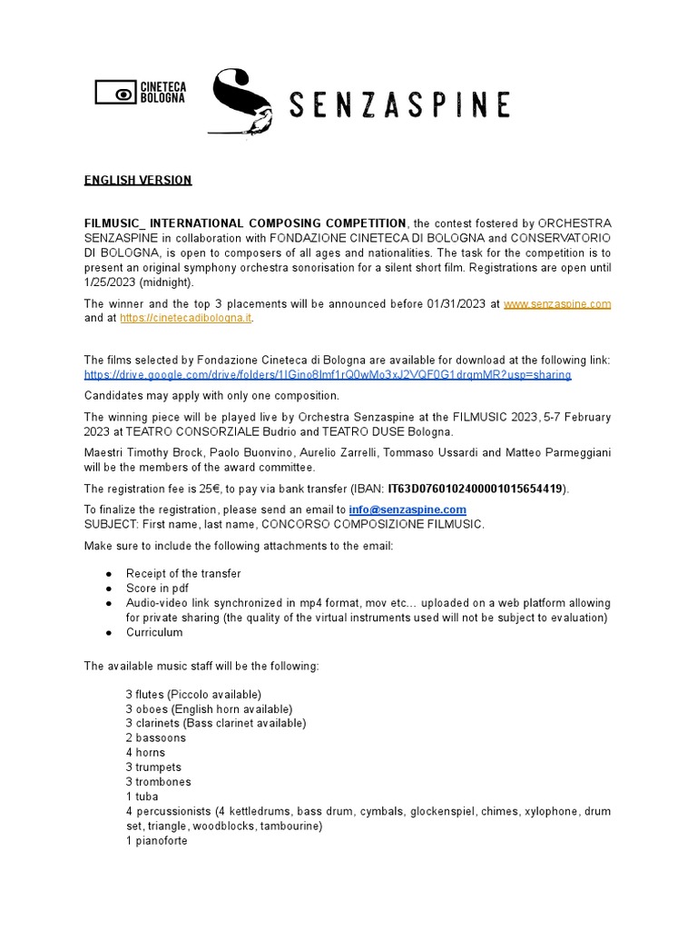 FILMUSIC - International Composing Competition | PDF | Classical Music ...