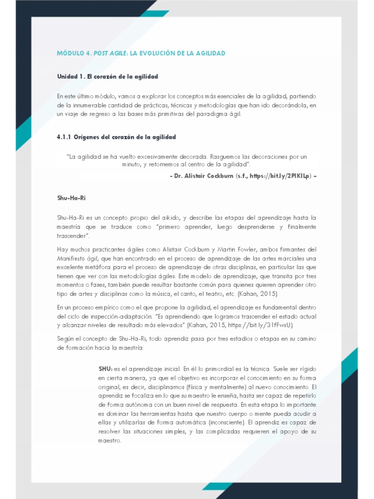 Módulo 4. Post Agile. La Evolución de La Agilidad | PDF | Aprendizaje ...