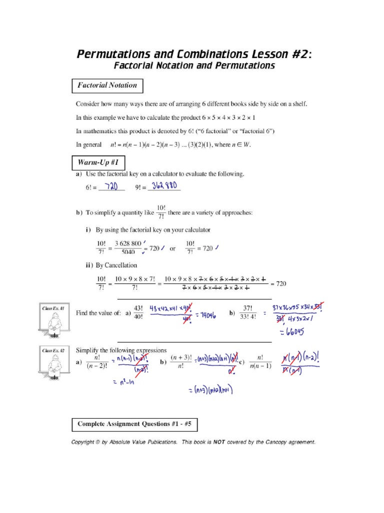 Factorial Notation Pdf