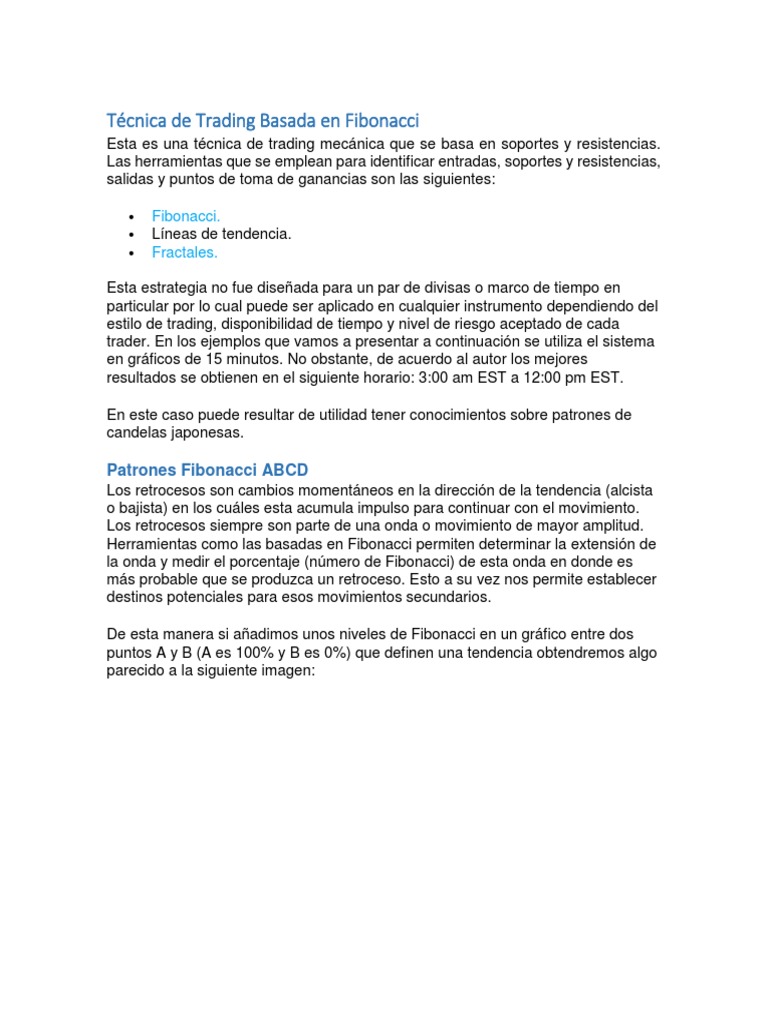 Técnica de Trading Basada en Fibonacci | PDF