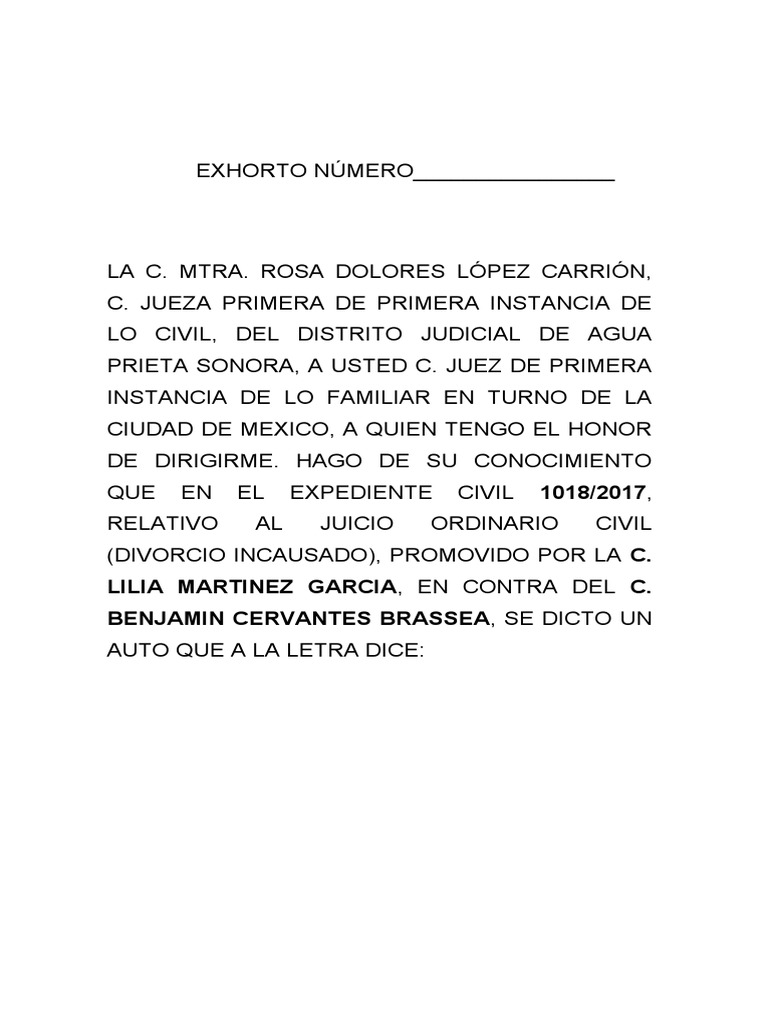 EXHORTO | PDF | Política | Derecho