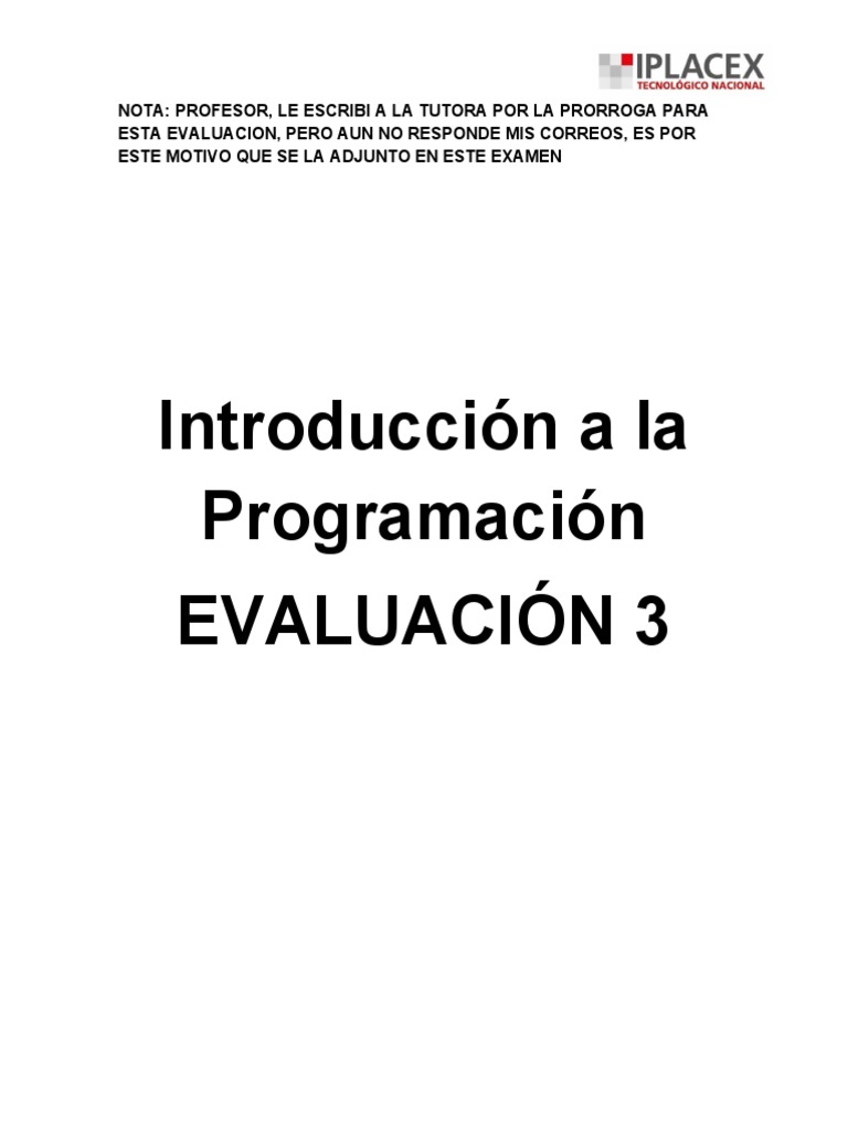 Eva 3 Programacion | PDF