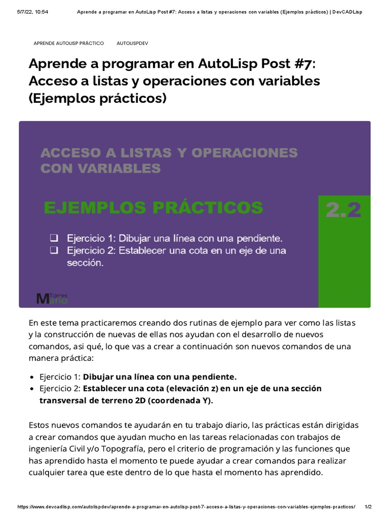 Aprende a programar en AutoLisp Post #7_ Acceso a listas y operaciones con variables (Ejemplos ...