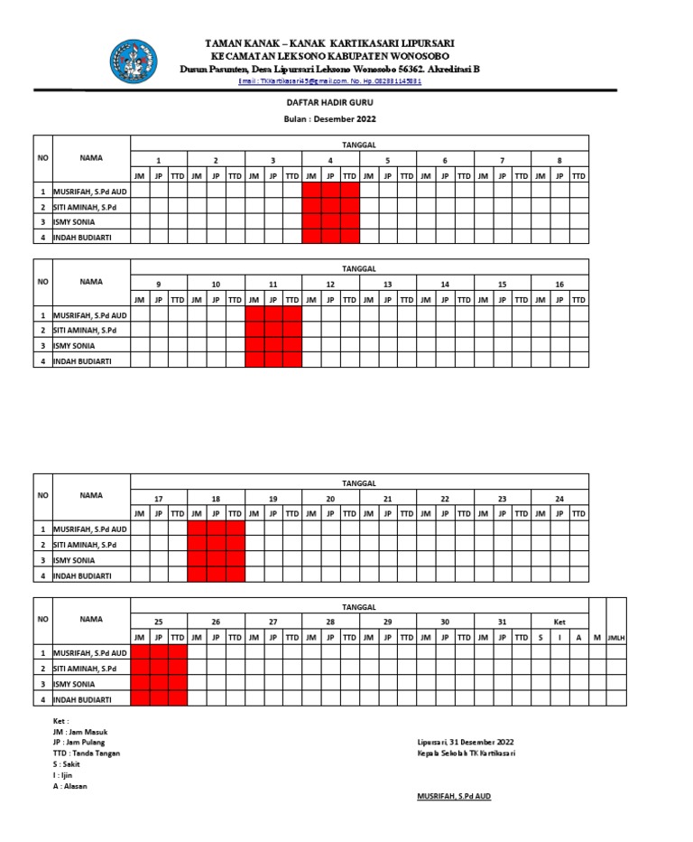 Buku Absen Guru | PDF