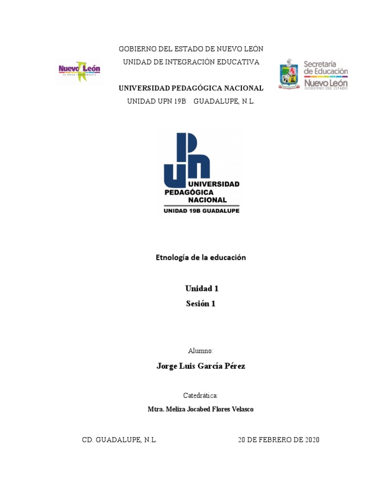 Etno U1a1 | PDF | Método de enseñanza | Maestros