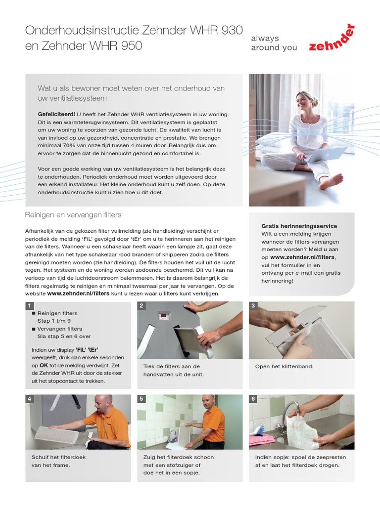 Instructiekaart Zehnder WHR 930-whr 950 PDF | PDF