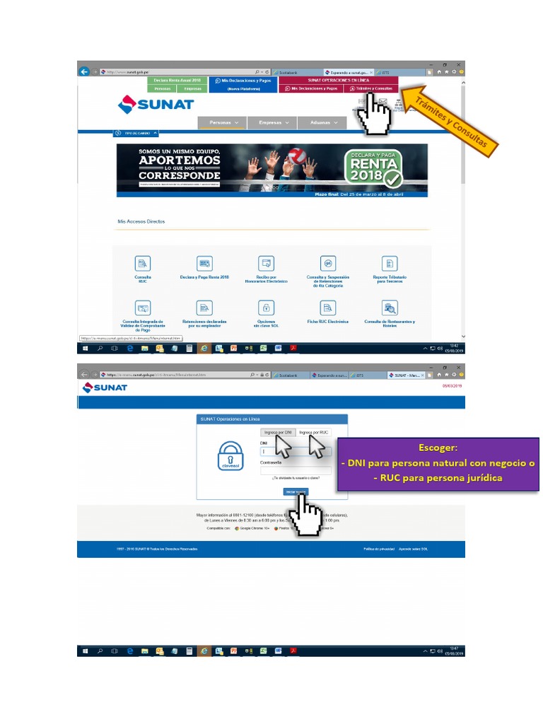 Guia para Enviar Reporte de Declaraciones y Pagos SUNAT Con Clave SOL-1 - 16328 | PDF