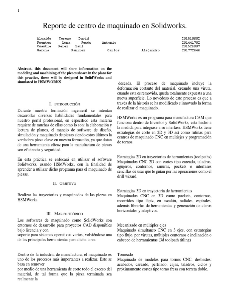 Maquinado Solidworks | PDF | Sector secundario de la economía
