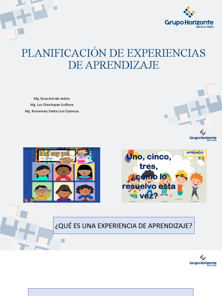 Planificación de Experiencias de Aprendizaje | PDF | Aprendizaje | Evaluación