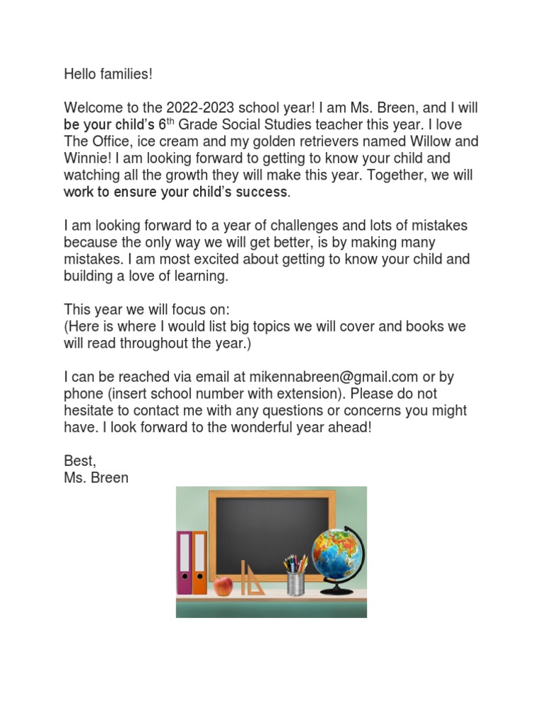 Welcome Letter | PDF