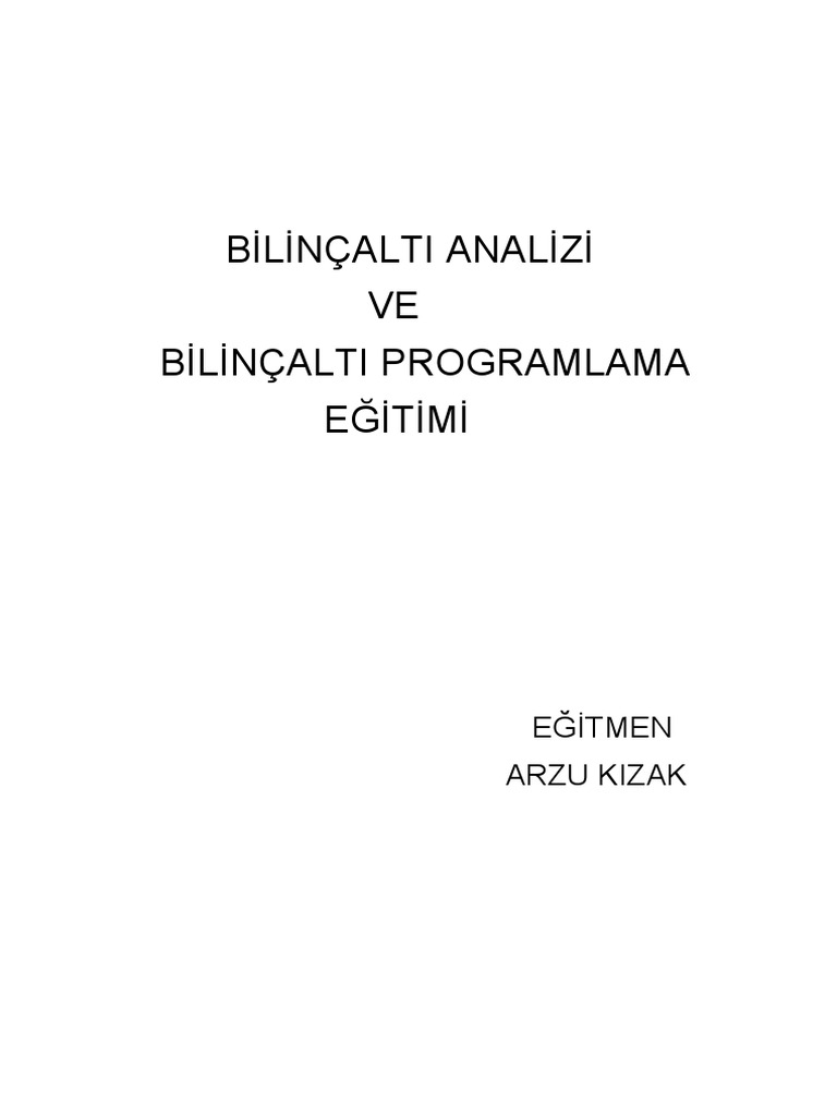 Bilinçaltı Analizi Ve Programlama | PDF
