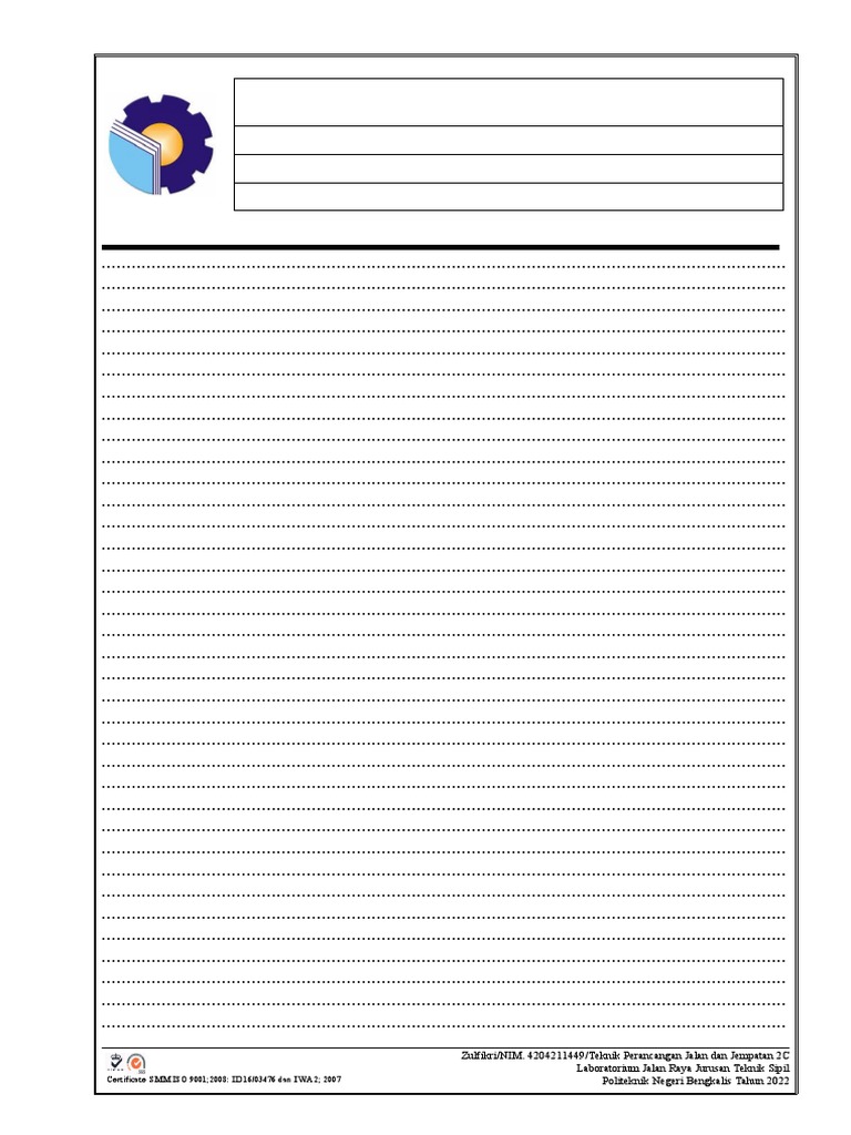 Format Laporan Praktikum Pengujian Material Jalan 2022 | PDF