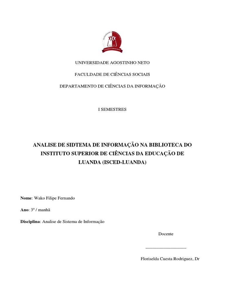 WAKO Isced Luanda | PDF | Bibliotecas | Sistema de informação