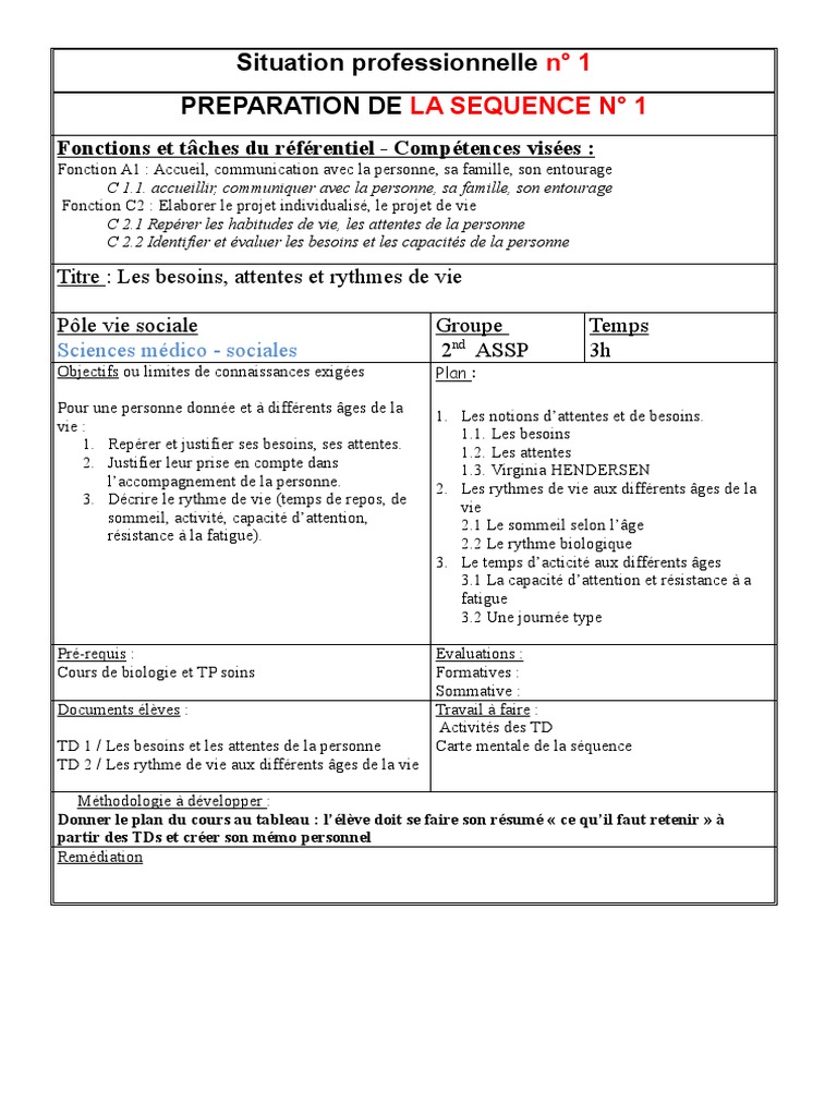 Fiche Prépa SEQ 1 | PDF